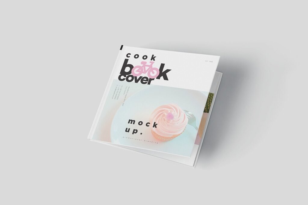 Square Hardcover Book Cover Mockups